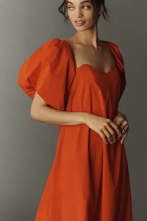 Caroline Constas Palmer Puff-sleeve Maxi Dress