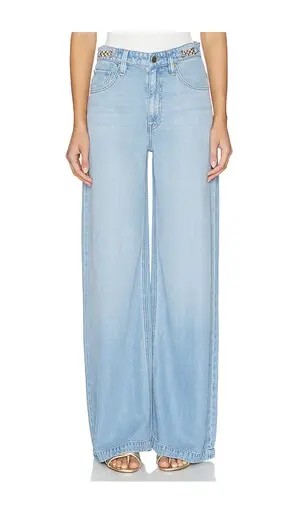 Hudson Jeans James High Rise Wide Leg Accent Hardware Jeans - Blue