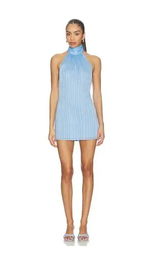 MORE TO COME Carinah Halter Mini Dress - Blue