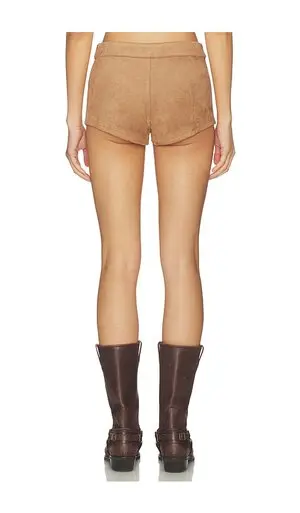 MORE TO COME Graysen Faux Suede Short - Tan