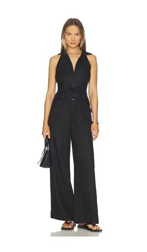 HEVRON Sloan Linen Vest - Black