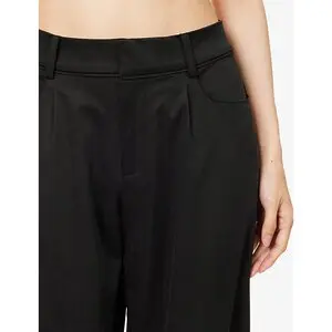 PEACHY DEN Bardot Wide-leg Woven Trousers - Onyx