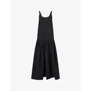 ST. AGNI Cotton-blend Maxi Dress - Black
