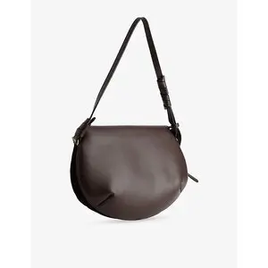 NEOUS Libra Suede And Leather Shoulder Bag - Dark Chocolate