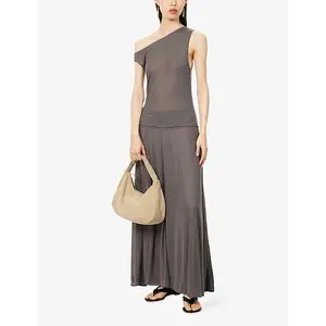ST. AGNI One-shoulder Jersey Top - Soot