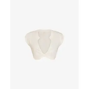 SKIMS Cover-ups Plunge Twist Cotton-jersey Top - Egret