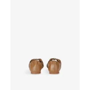 Loewe Pebble Soft Ballerina Leather Flats - Mid Brown