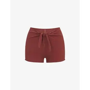 SKIMS Cotton-jersey Tie-front Shorts - Henna