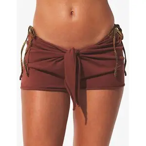 SKIMS Cotton-jersey Tie-front Shorts - Henna