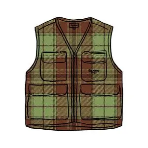 Supreme Tartan Flannel Cargo Vest