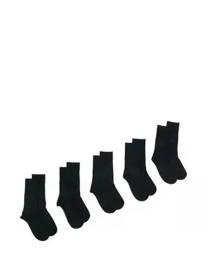 CDLP Ribbed-cuff Logo-print Socks - Blue