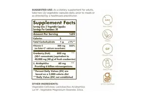 SOLGAR Cran Flora With Probiotics Plus Ester-c Vegetable Capsules