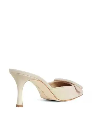 Manolo Blahnik Buckle-detail Suede Mules - Neutrals