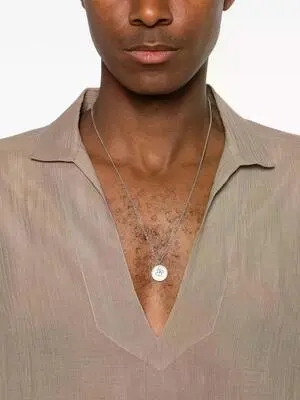 Tagliatore Semi-sheer V-neck Shirt - Brown