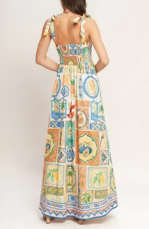 FLYING TOMATO Printed Tie-strap Sundress