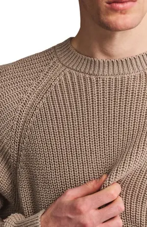 Naadam Cotton Fisherman Raglan Crewneck Sweater
