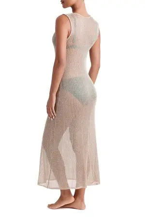 MIMI FLAMINGO Lagoon Open Stitch Midi Dress