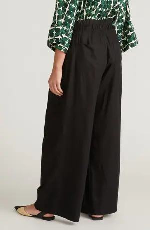 Universal Standard Marley Pleated Wide Leg Pants - Black