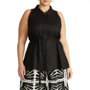 Universal Standard Linen-blend Tie-waist Top