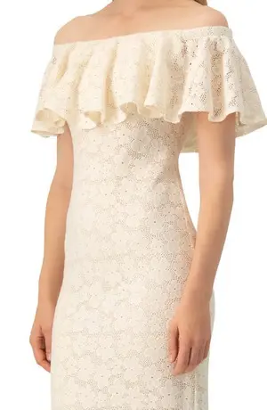 IVONNE Lace Bardot Neckline Dress