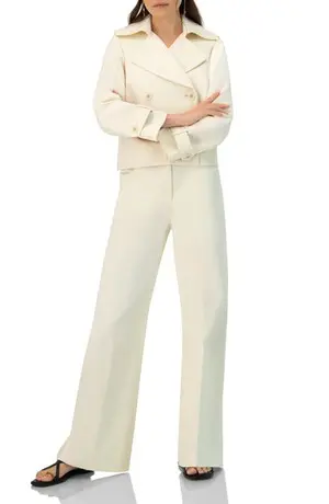 IVONNE Cotton Wide-leg Pants - Ivory