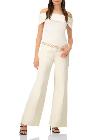 IVONNE Cotton Wide-leg Pants - Ivory