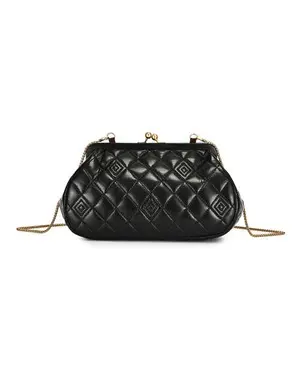 OLD TREND Petunia Small Quilted Leather Crossbody - Black