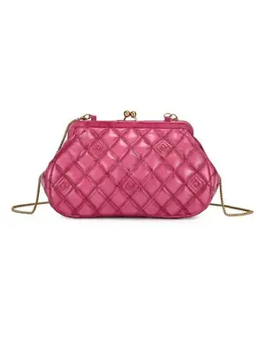 OLD TREND Petunia Small Quilted Leather Crossbody - Fuchsia