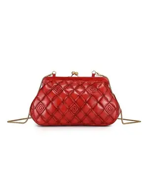 OLD TREND Petunia Small Quilted Leather Crossbody - Red