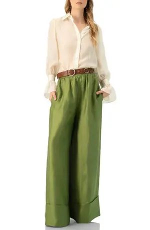 IVONNE Linen Maxi Wide-leg Pants