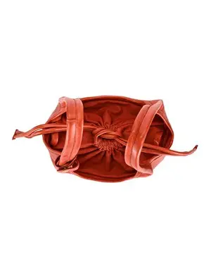 OLD TREND Lily Handwoven Leather Tote - Orange