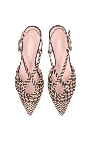 Pretty Ballerinas Pointed Toe Woven Slingback