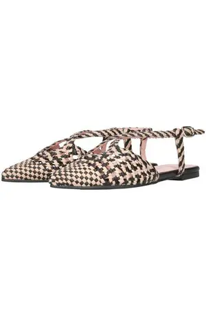 Pretty Ballerinas Pointed Toe Woven Slingback