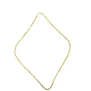 ANCONA JEWELRY 14k Gold Diamond Cut Rope Chain Necklace