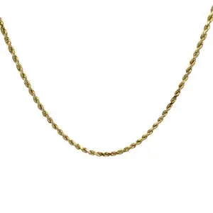 ANCONA JEWELRY 14k Gold Diamond Cut Rope Chain Necklace - Yellow