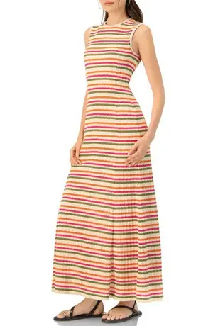 IVONNE Sleeveless Striped Knit Maxi Dress