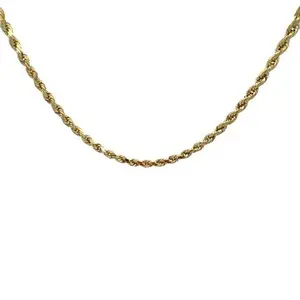 ANCONA JEWELRY Diamond Cut Rope Chain Necklace - Yellow