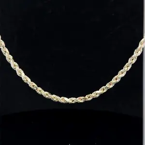 ANCONA JEWELRY Diamond Cut Rope Chain Necklace