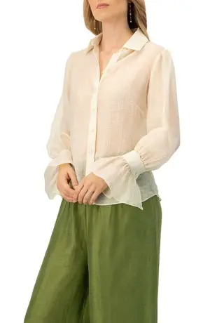 IVONNE See-through Long Sleeve Shirt With Cuffs