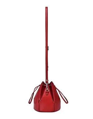 OLD TREND Prism Small Convertible Leather Bucket Crossbody Bag - Red