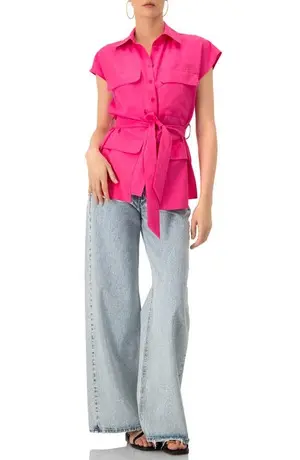 IVONNE Cargo Shirt/vest With Tie Detail