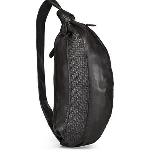 OLD TREND Lily Oversized Handwoven Convertible Leather Sling Bag - Grey