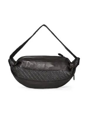 OLD TREND Lily Oversized Handwoven Convertible Leather Sling Bag - Grey