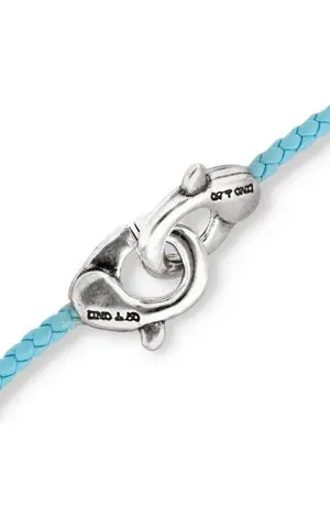 UNODE50 Leather Bracelet With Sterling-plated Carabiner Detail