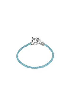 UNODE50 Leather Bracelet With Sterling-plated Carabiner Detail