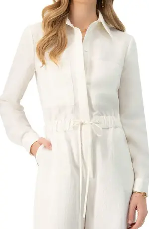 IVONNE Long Sleeve Collared Jumpsuit