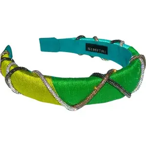 SIMITRI Braided Crystal Headband - Key Lime
