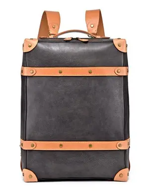 OLD TREND Speedwell Small Leather Trunk Backpack - Slate