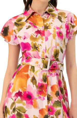 IVONNE Floral Print Shirt Dress