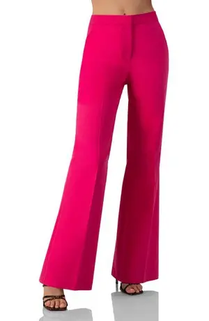 IVONNE Flared Semi-bell Bottom Trousers - Fuchsia